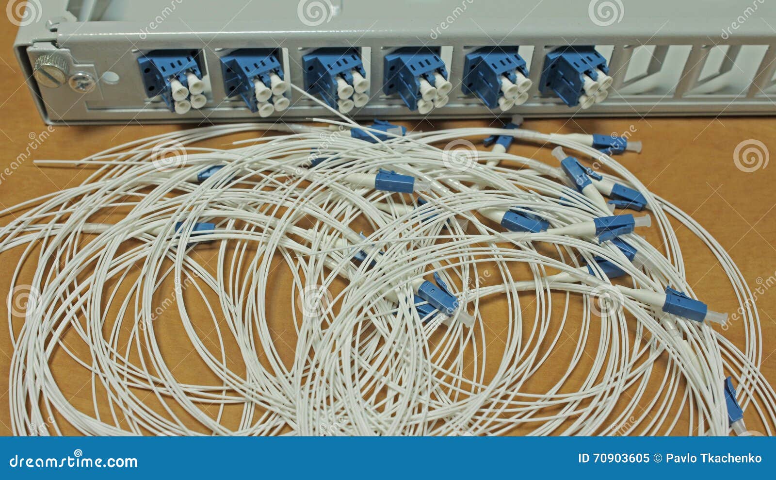 Fiber-optic Cable with Patch Cords Stock Image - Image of broadband ...