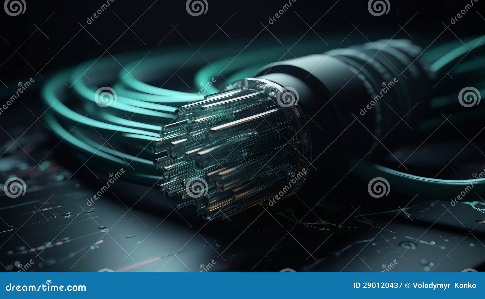 Fiber Optic Cable Runs Data Connections. Generative Ai Stock Image ...