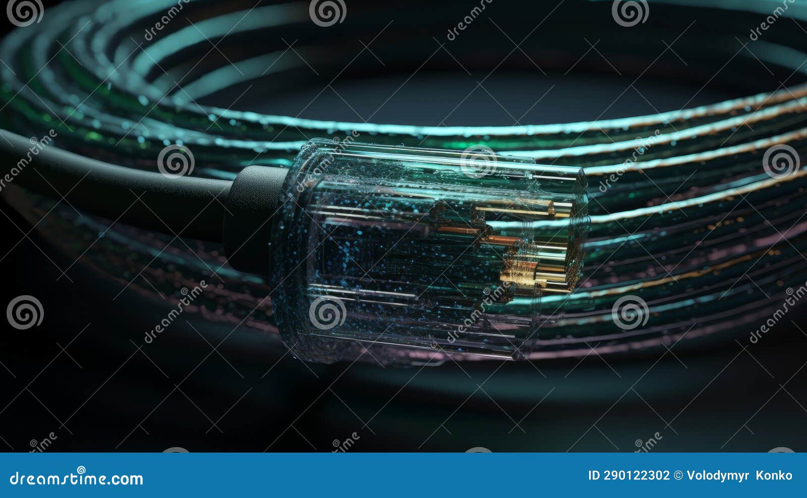 Fiber Optic Cable Runs Data Connections. Generative Ai Stock Photo ...