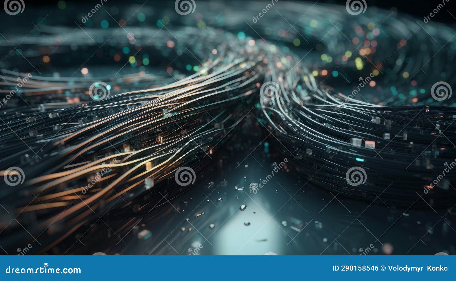 Fiber Optic Cable Runs Data Connections. Generative Ai Stock Photo ...