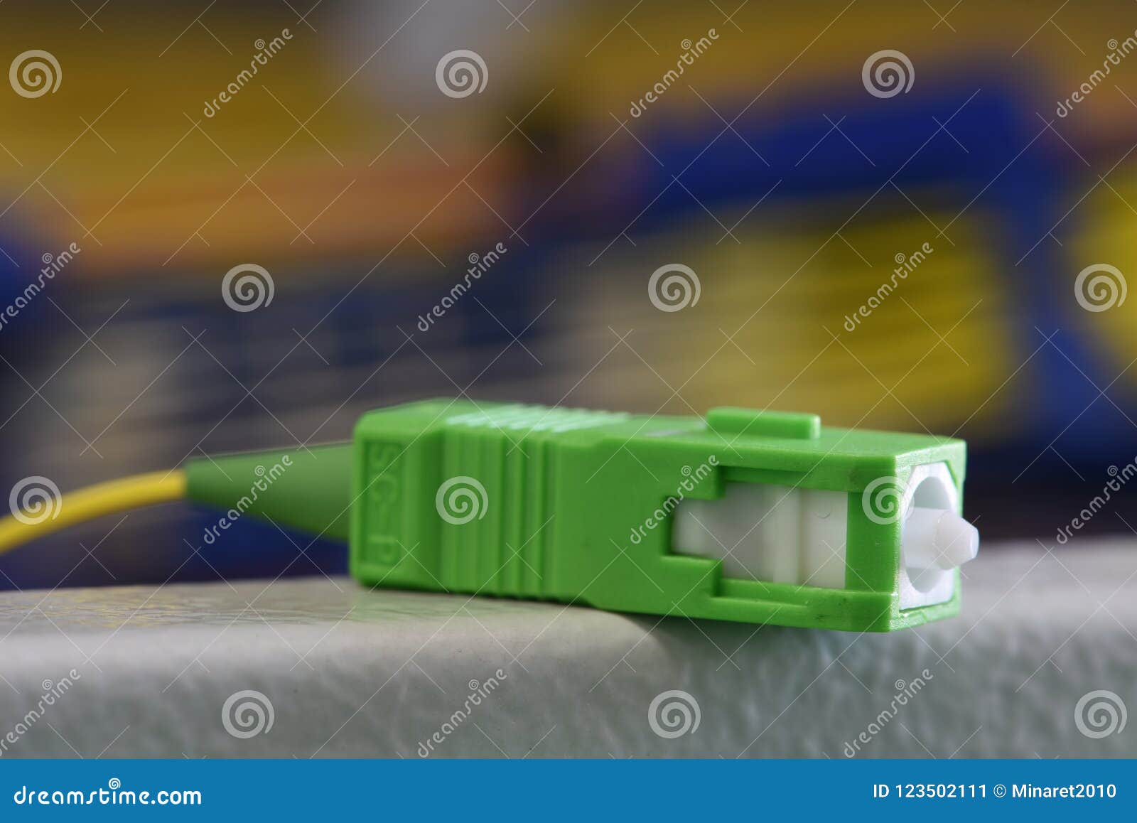Fiber Optic Cable with SC Plug Stock Image - Image of laser, single ...
