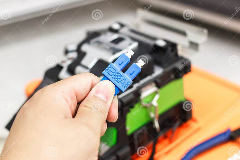 Fiber Optic Cable Splice Machine Stock Image - Image of computer, plug ...