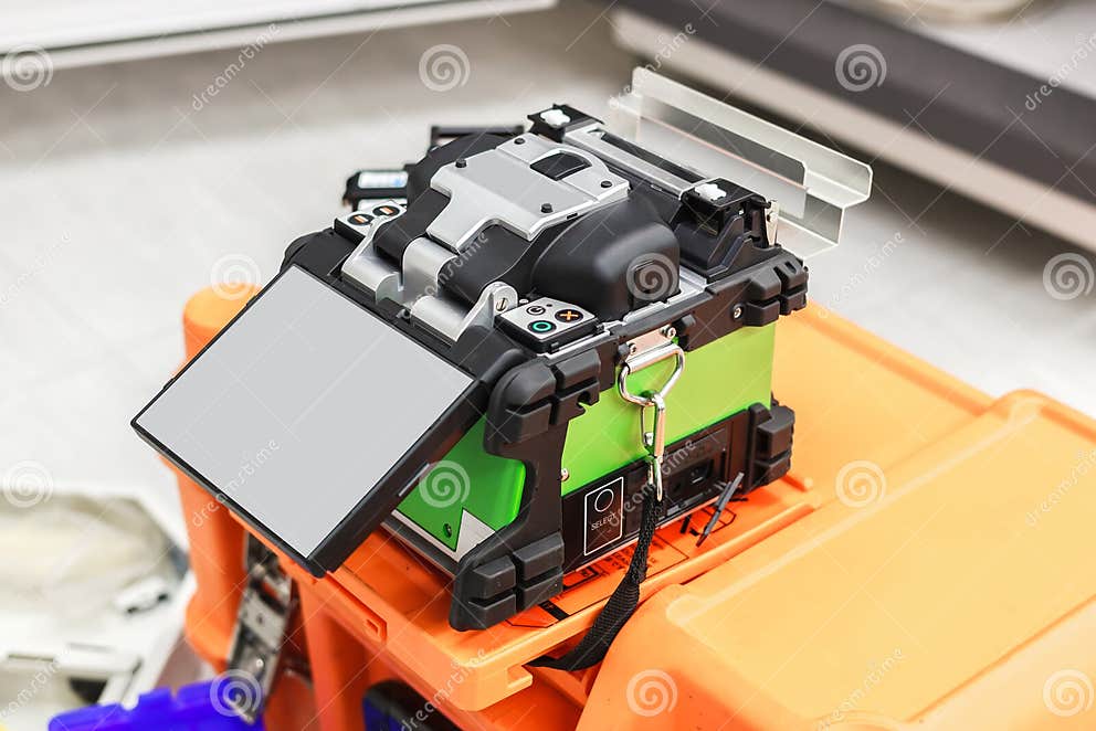 Fiber Optic Cable Splice Machine Stock Photo - Image of optic ...