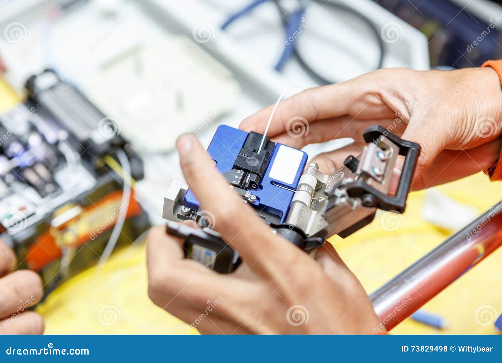 Fiber Optic Cable Splice Machine Stock Photo - Image of hardware ...