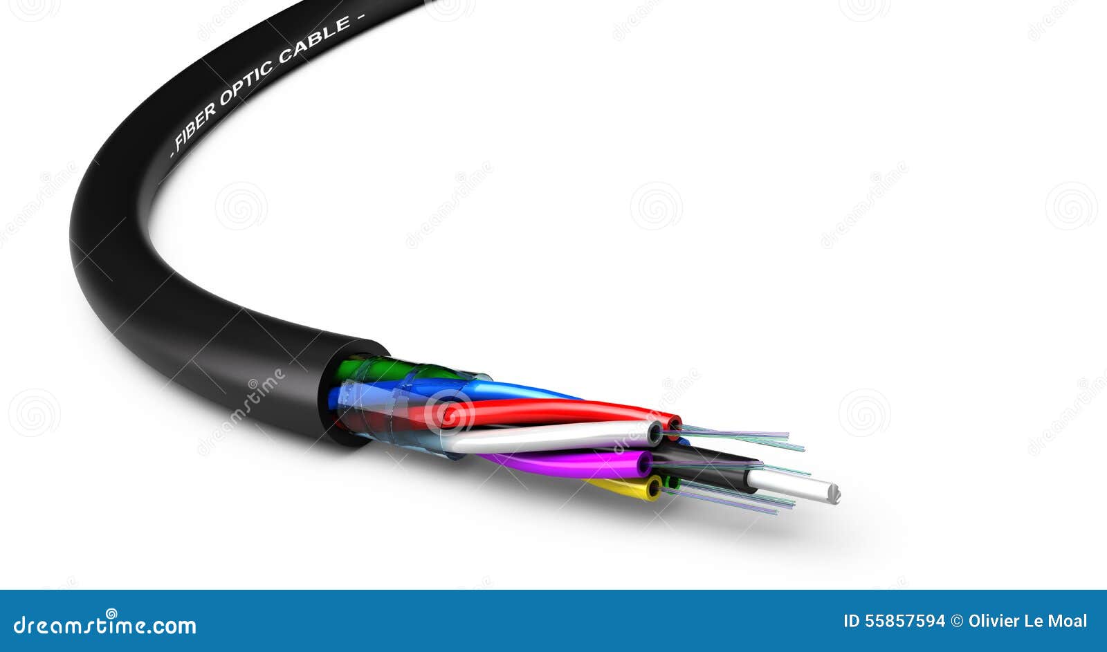 Fiber Optic Cable stock illustration. Illustration of fibers - 55857594