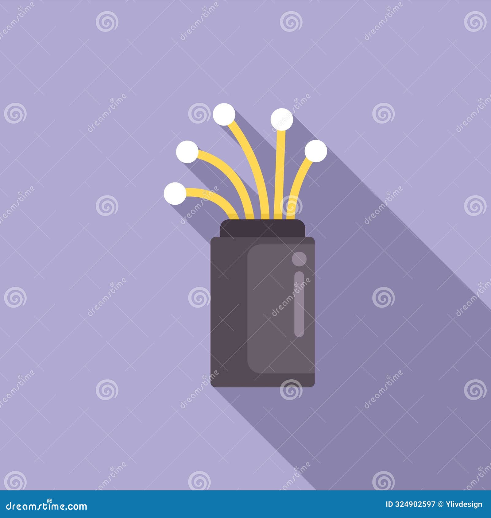 Fiber Optic Cable Transmitting Data Through Light Pulses Cartoon Vector ...