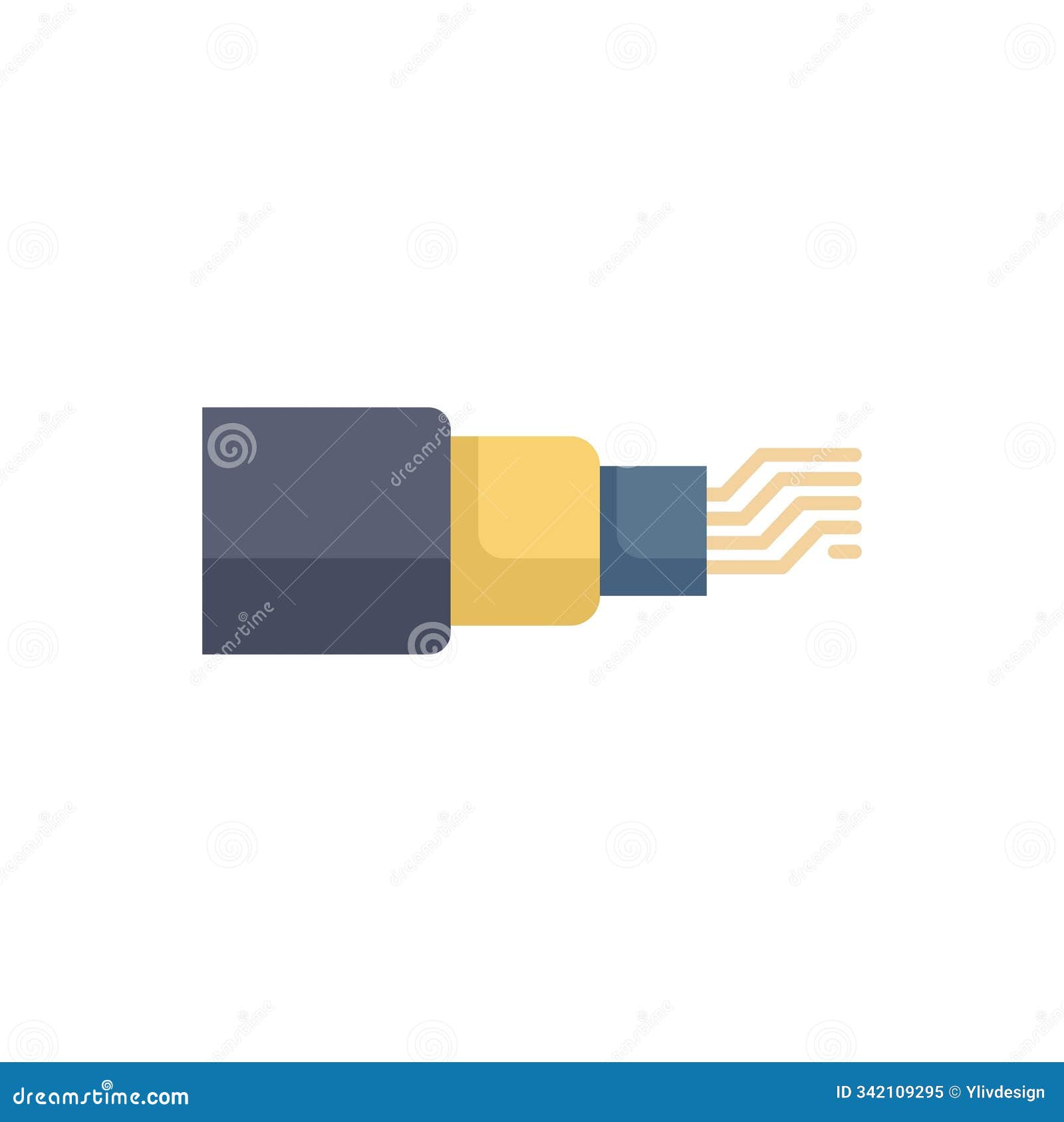 Fiber Optic Cable Transmitting Digital Data Signal Stock Illustration ...