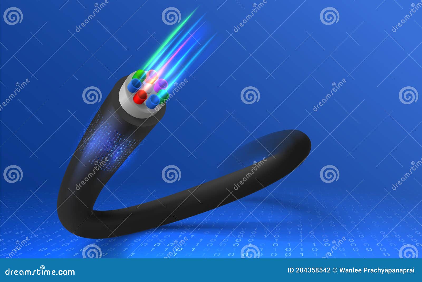 Fiber Optic Cable Vector Concept Illustration for Network and ...