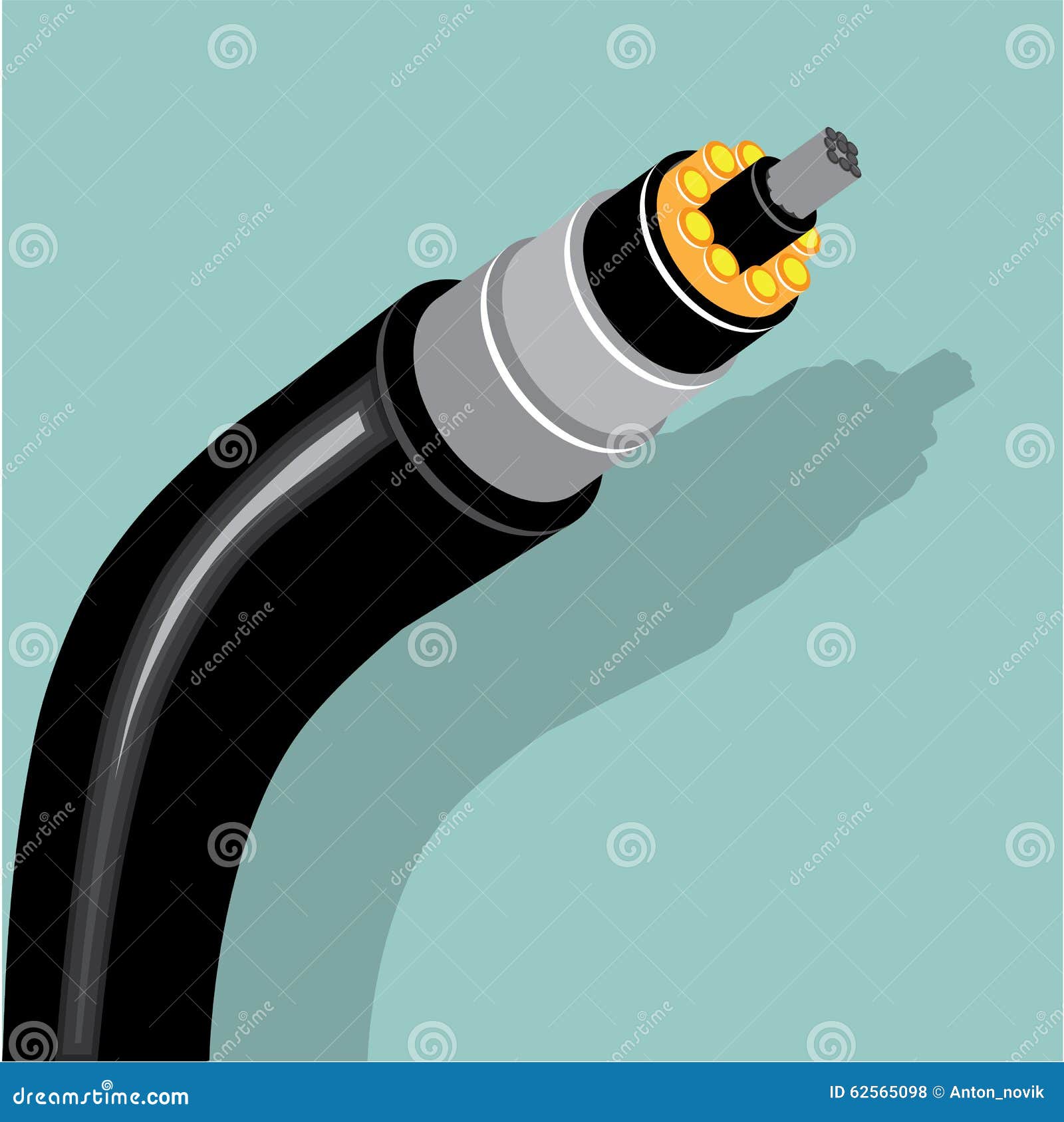 Fiber optic cable vector stock vector. Illustration of networking ...