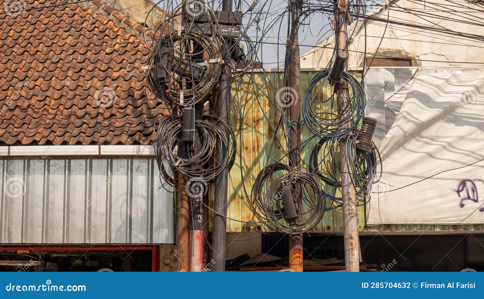 Fiber Optic Cable that is Very Much Coiled Stock Photo - Image of ...