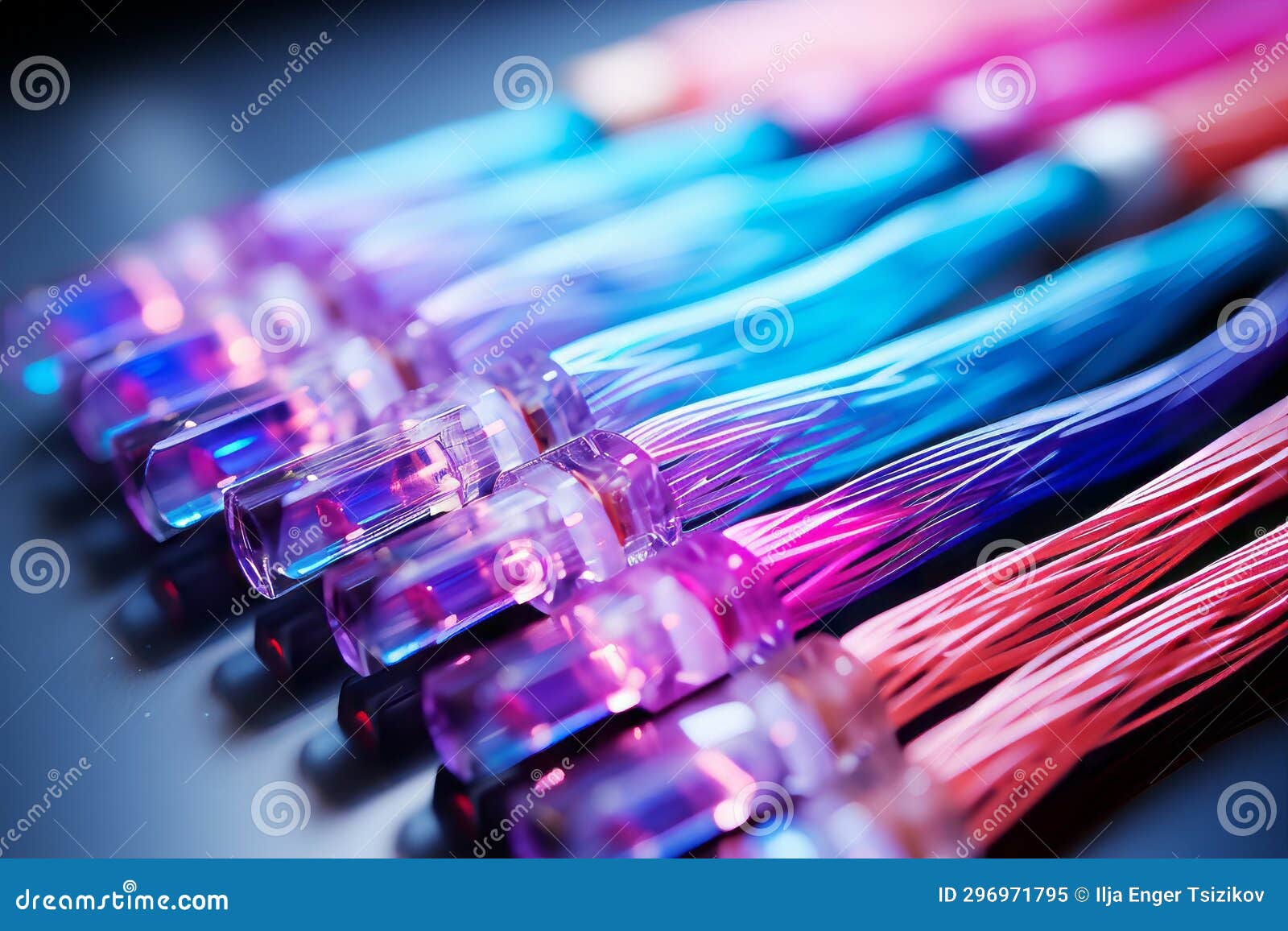 Fiber Optic Cable Wire Light Background with Bokeh Effect High Quality ...