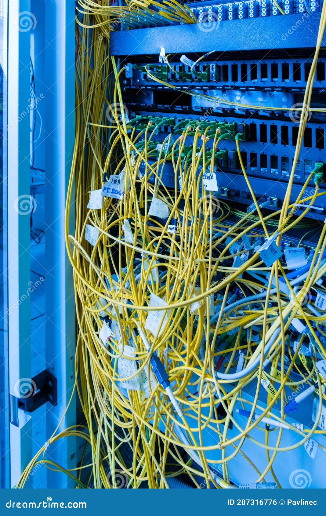 Fiber Optic Cables Connected into Main Data Switch Stock Photo - Image ...