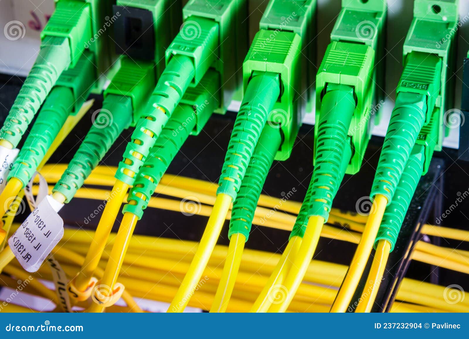 Fiber Optic Cables Connected into Main Data Switch Stock Photo - Image ...