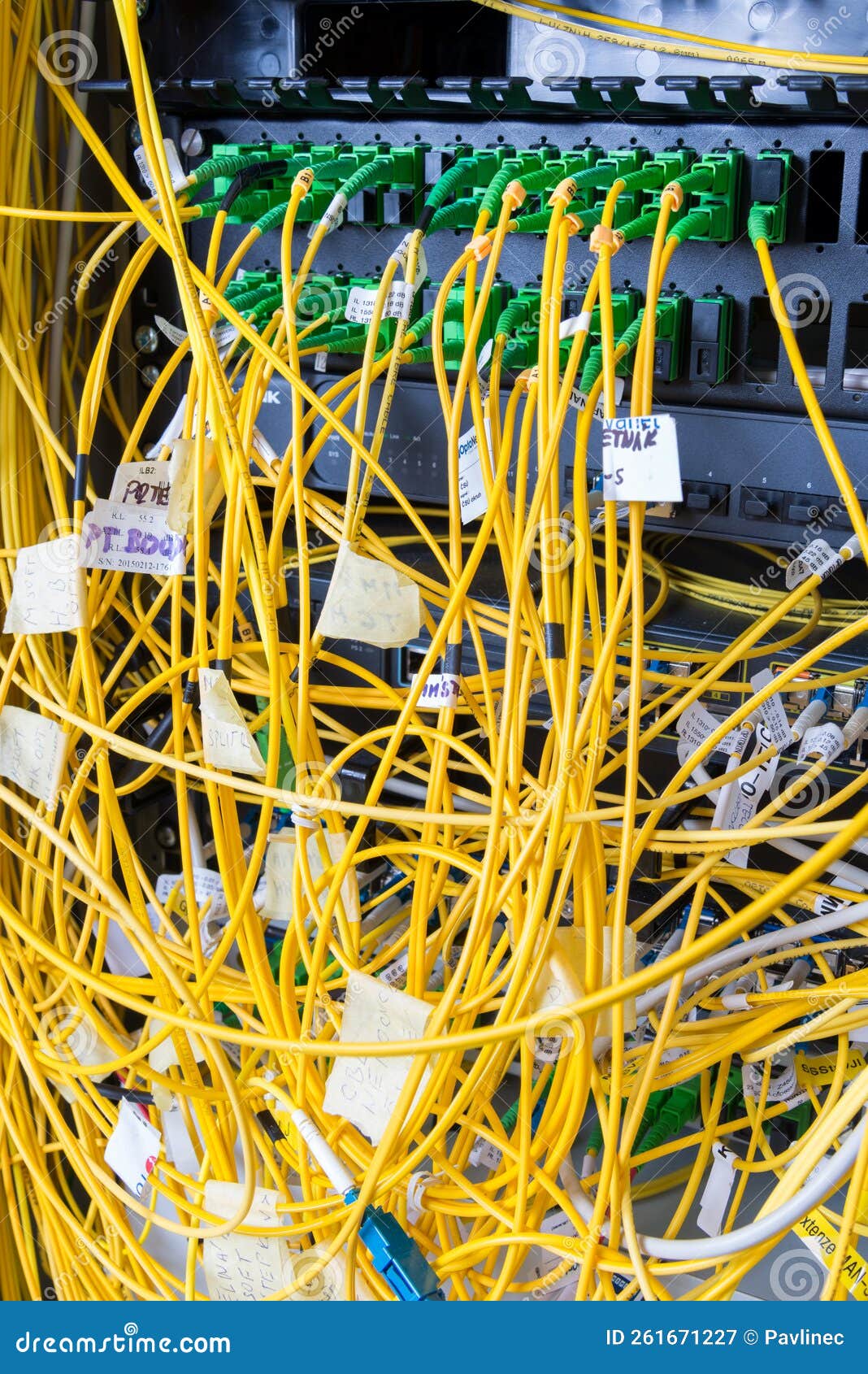 Fiber Optic Cables Connected into Main Data Switch Stock Image - Image ...