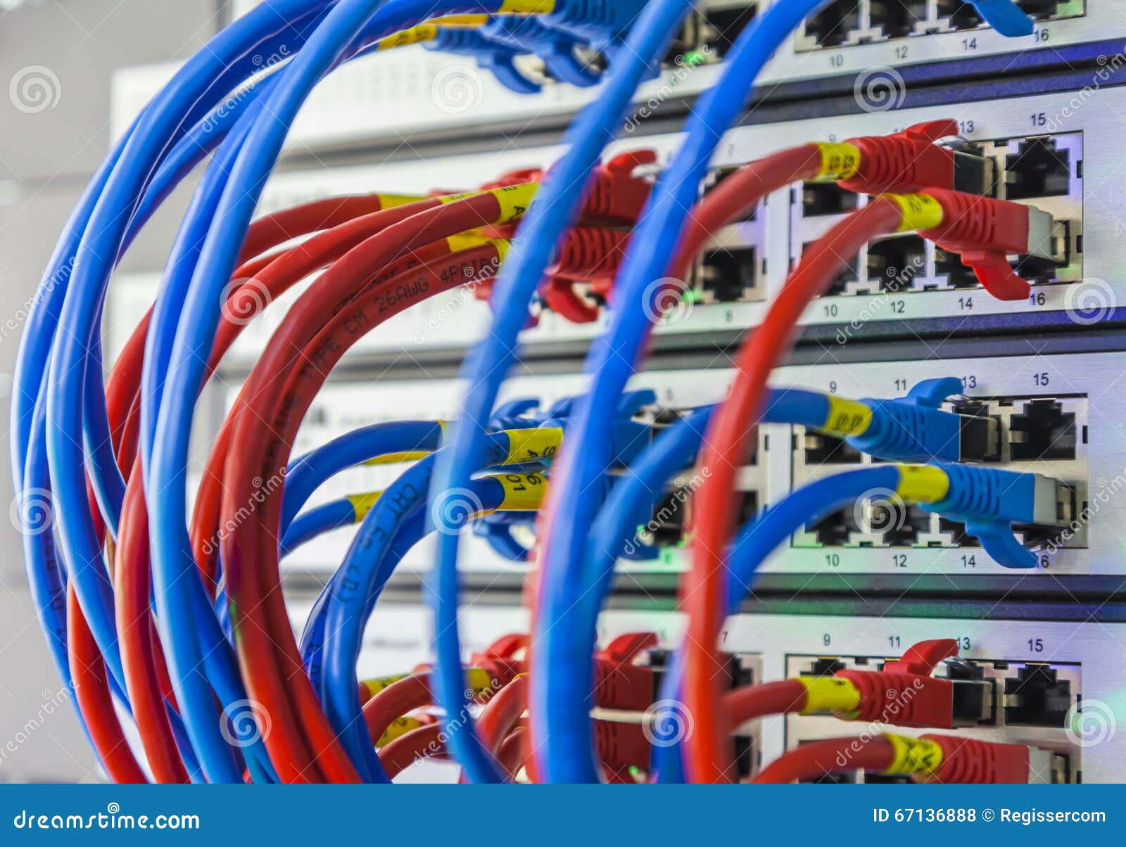 Fiber Optic Cables Connected To an Optic Ports Stock Photo - Image of ...