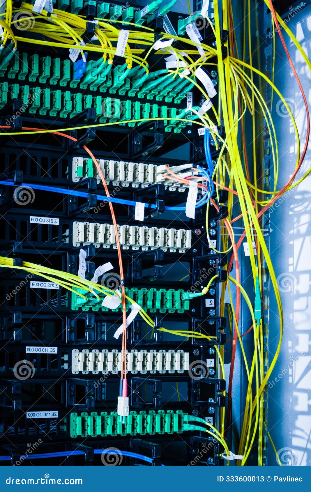 Fiber Optic Cables Connected To an Optic Ports Stock Image - Image of ...