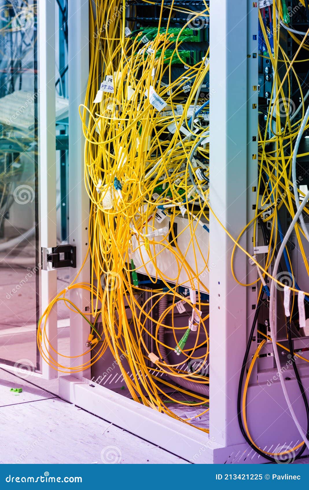 Fiber Optic Cables Connected To Server Stock Image - Image of blue ...