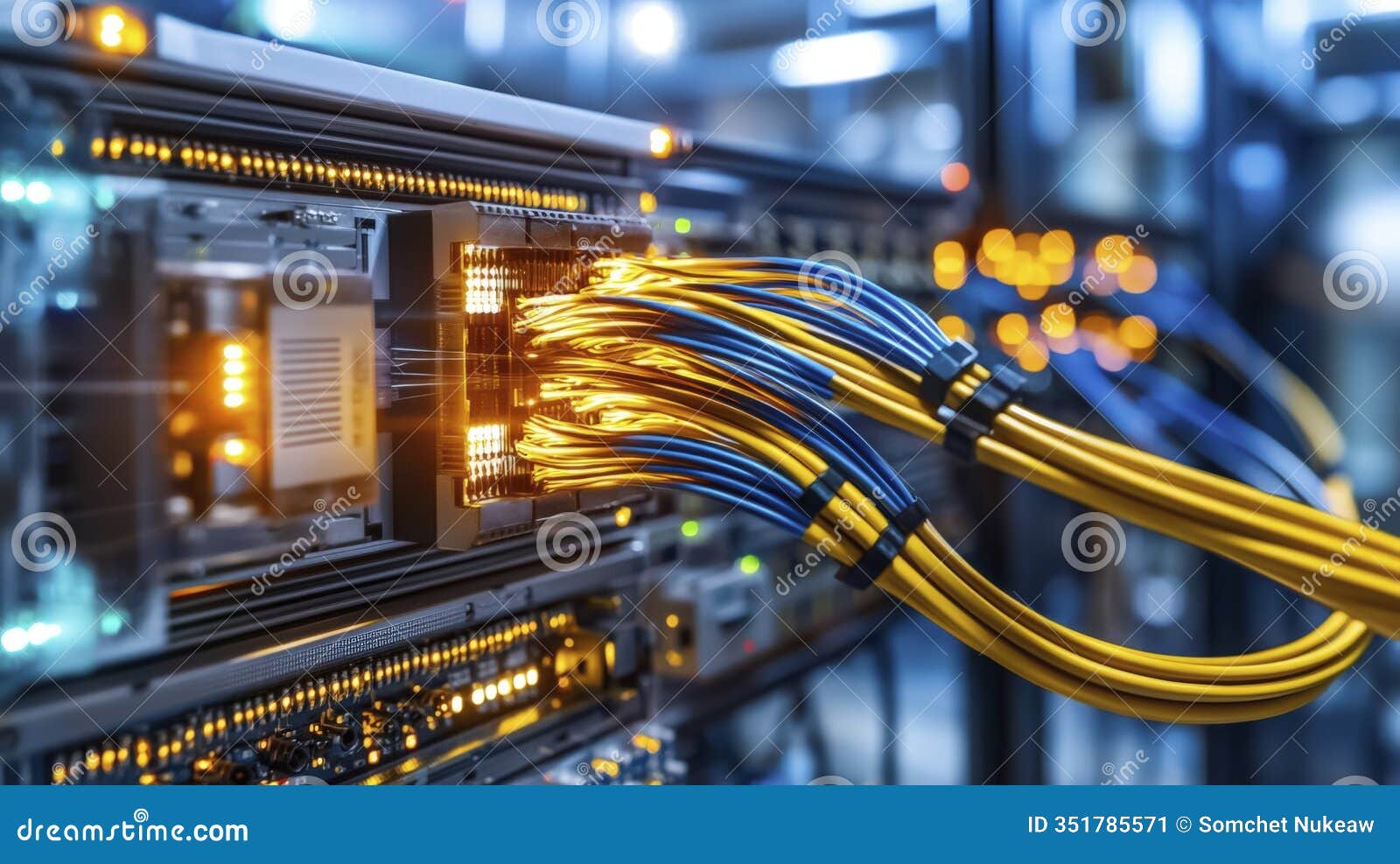 Fiber Optic Cables in Data Center Technology Infrastructure Wired ...