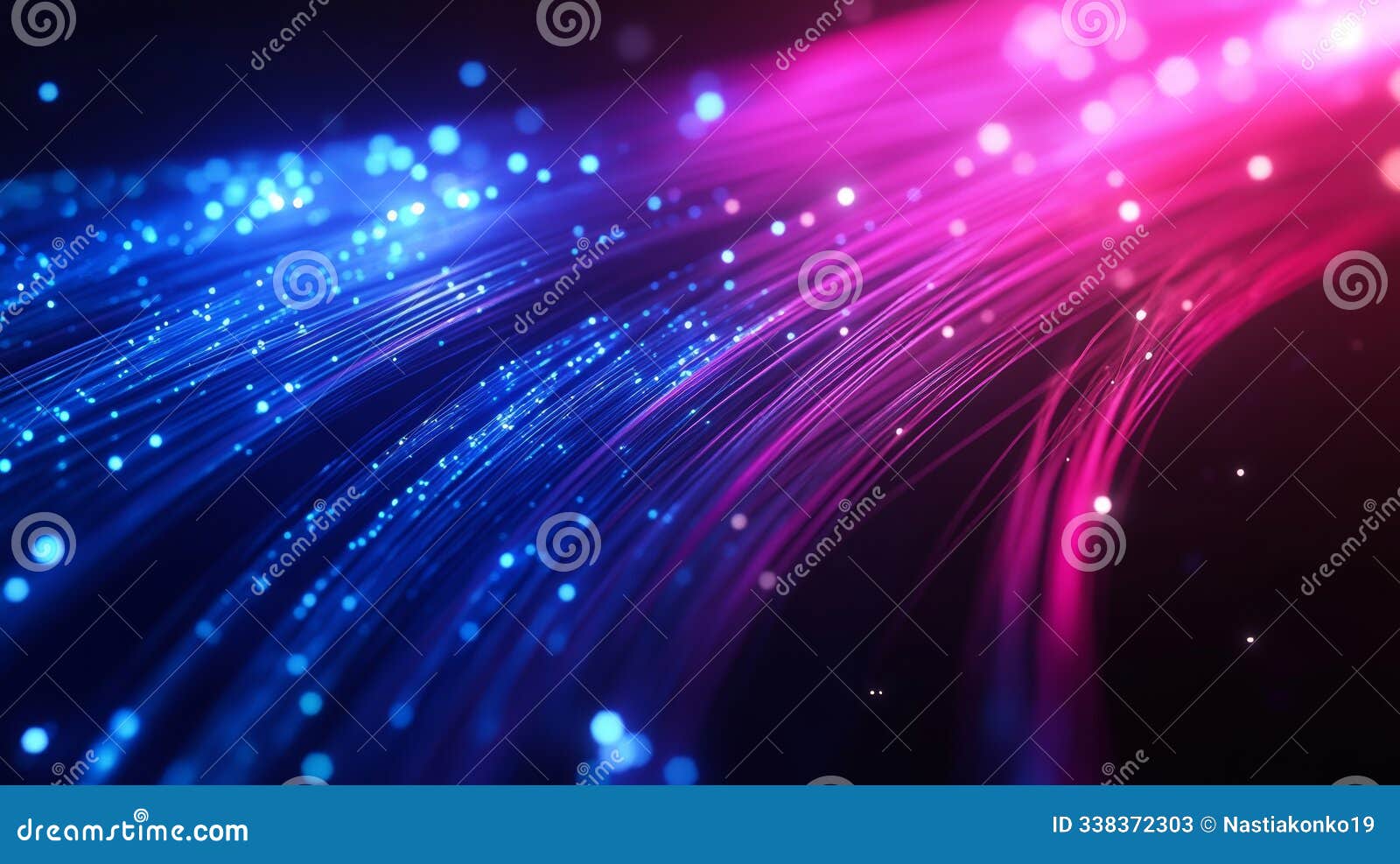 Fiber Optic Cables with Glowing Lights, Abstract Technology Background ...