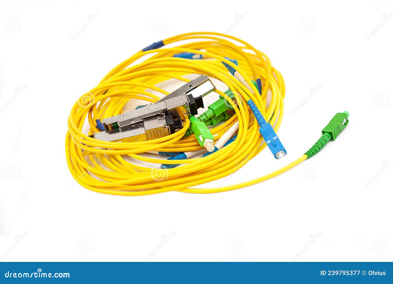 Fiber Optic Cables Isolated on White Background Stock Image - Image of ...