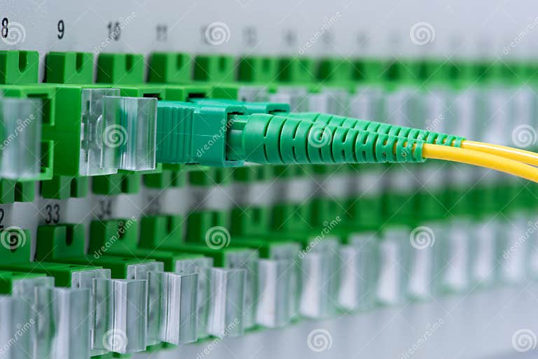 Fiber Optic Cables in the Optical Distribution Panel Stock Photo ...