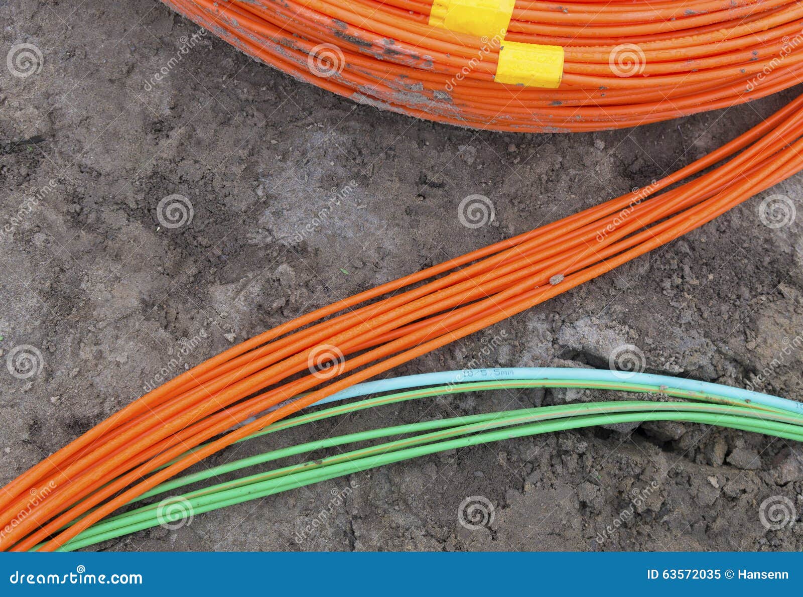 Fiber optic cables stock image. Image of construction - 63572035
