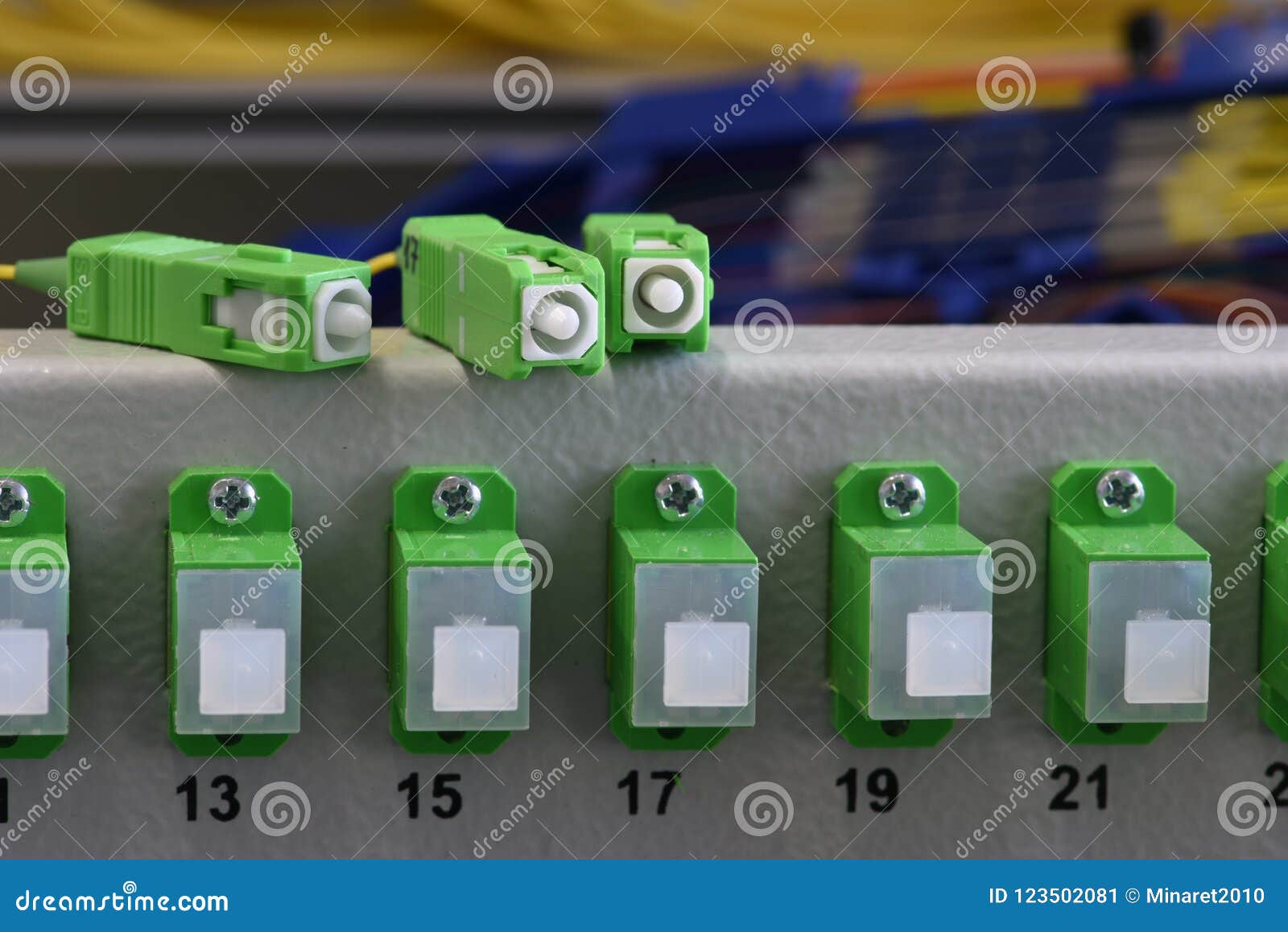 Fiber Optic Cables with SC Plugs Stock Image - Image of speed, macro ...