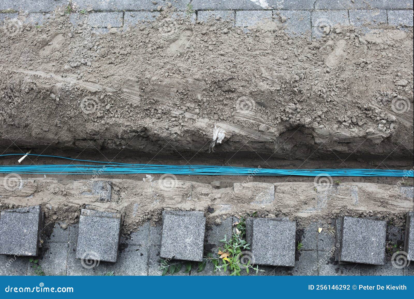 Fiber Optic Cables in a Trench in the Netherlands Stock Photo - Image ...