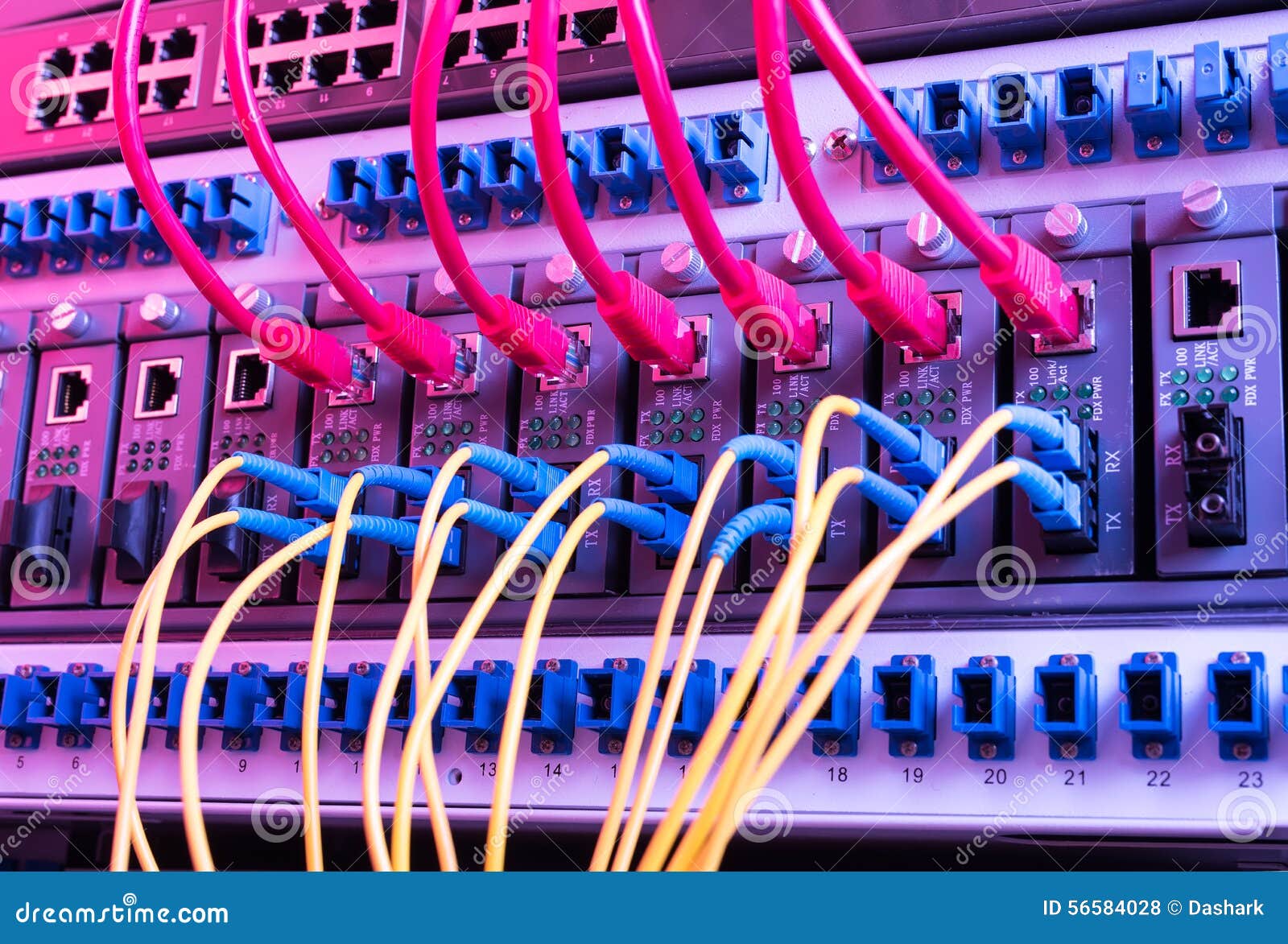 Fiber Optic Cables and UTP Network Cables Stock Photo - Image of fiber ...