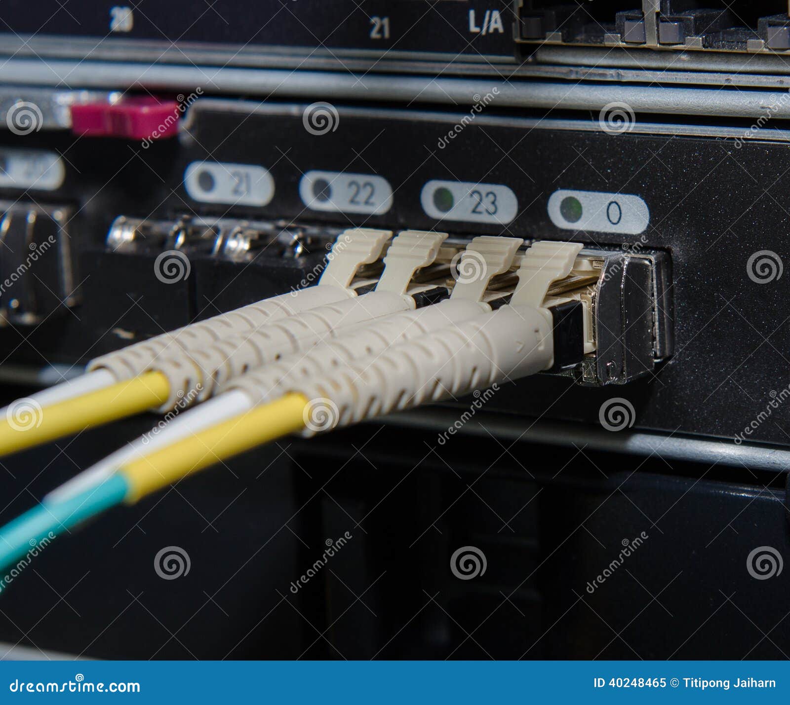 Fiber Optic Connect To Server and Storage. Stock Image - Image of ...