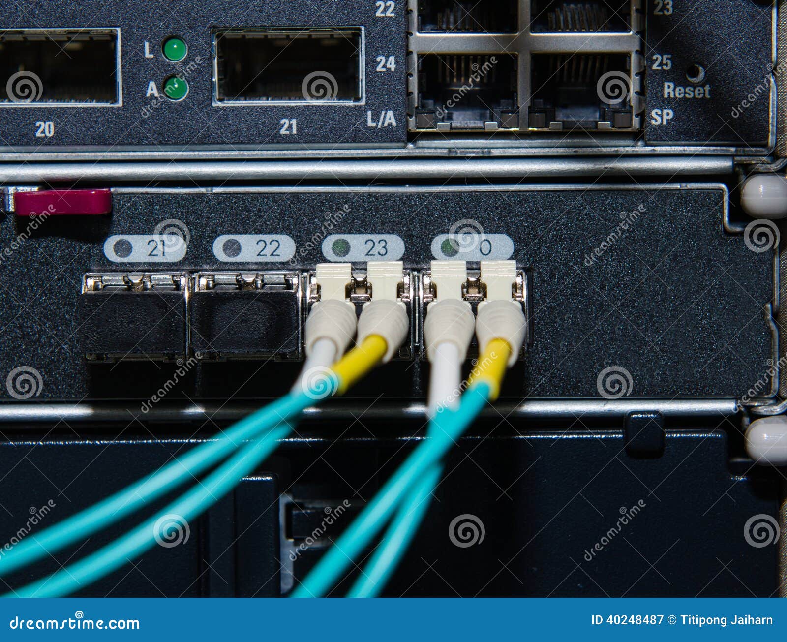 Fiber Optic Connect To Server and Storage. Stock Image - Image of ...