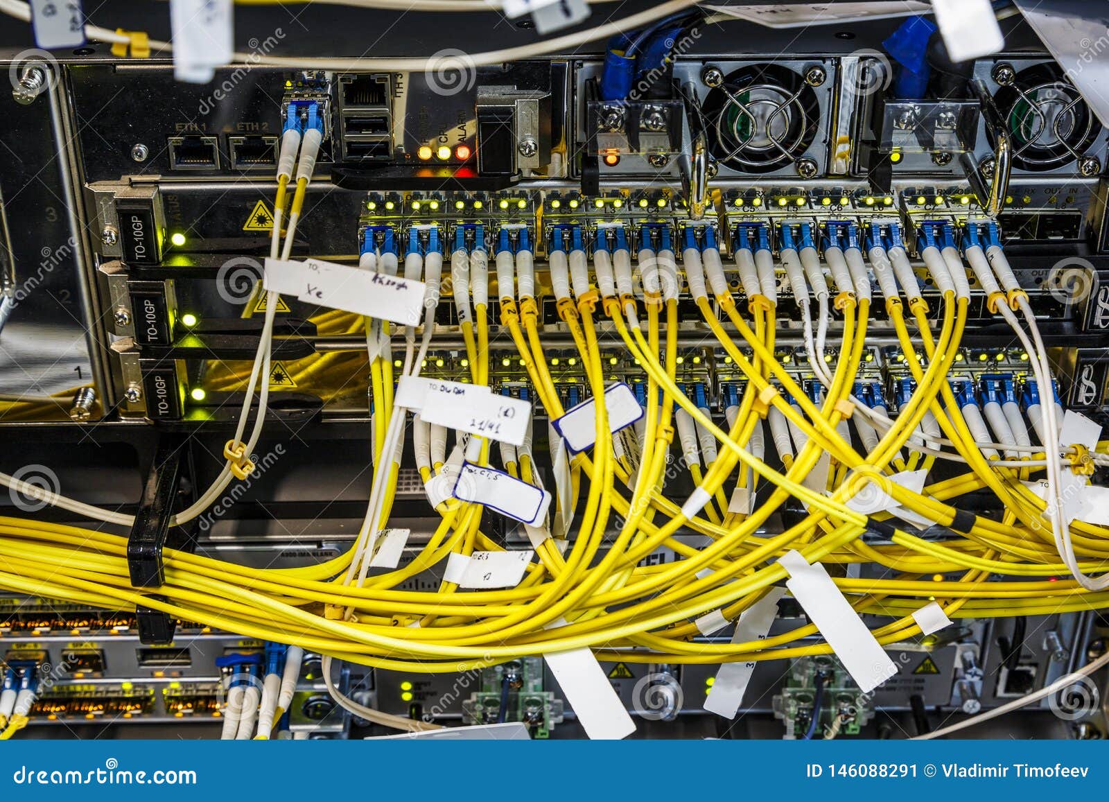 Fiber Optic Connecting on Core Network Swtich Operations Center, Close ... Fiber Optic Connecting on Core Network Swtich Operations Center, Close ...