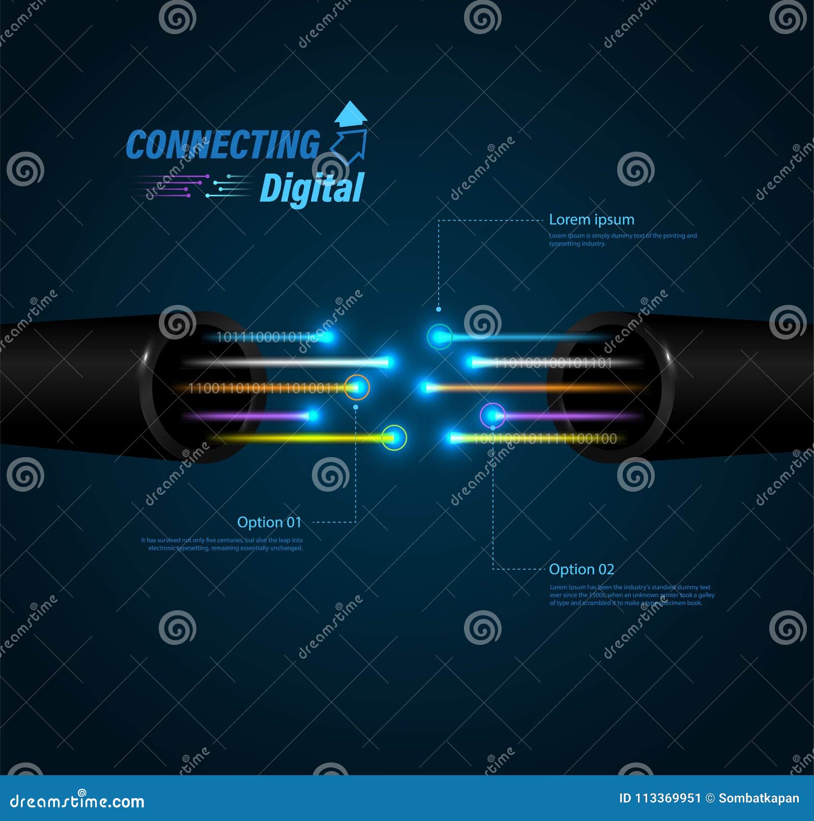 Fiber optic connection stock vector. Illustration of futuristic - 113369951