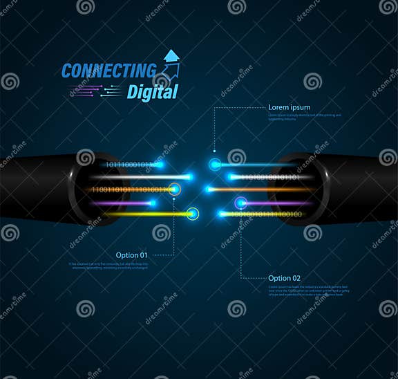Fiber optic connection stock vector. Illustration of futuristic - 113369951