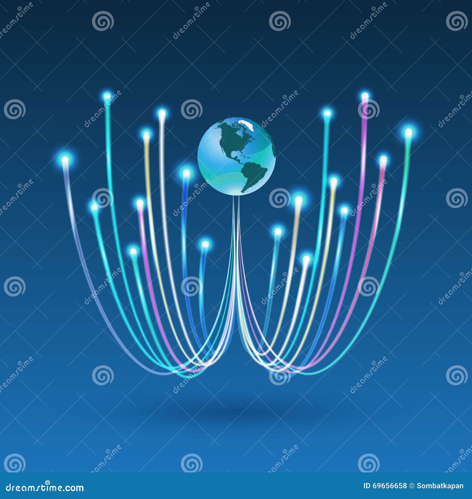 Fiber Optic Connection for Business Communication Stock Vector ...