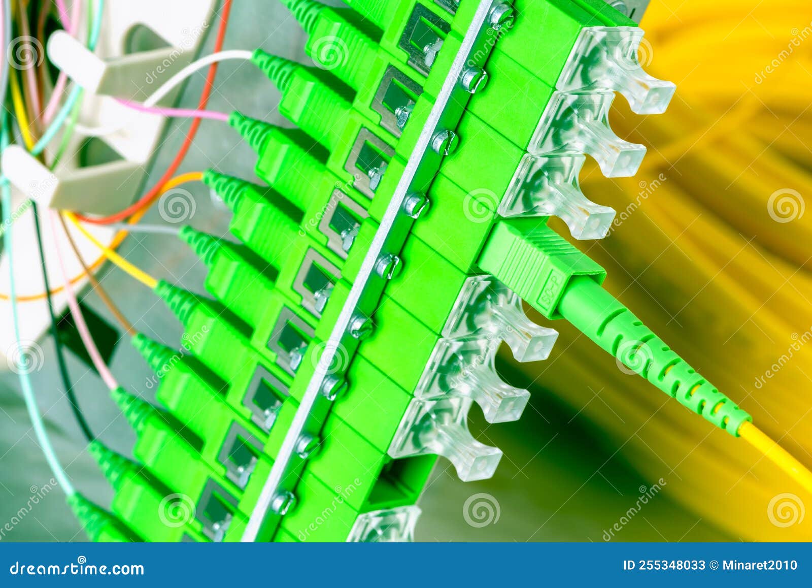 Fiber Optic Connection in Distribution Frame Panel of Telecommunication ...