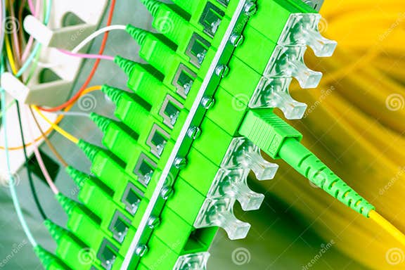 Fiber Optic Connection in Distribution Frame Panel of Telecommunication ...