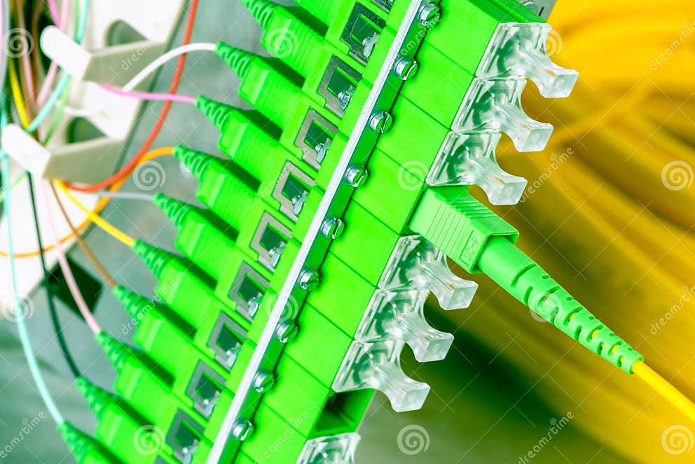Fiber Optic Connection in Distribution Frame Panel of Telecommunication ...