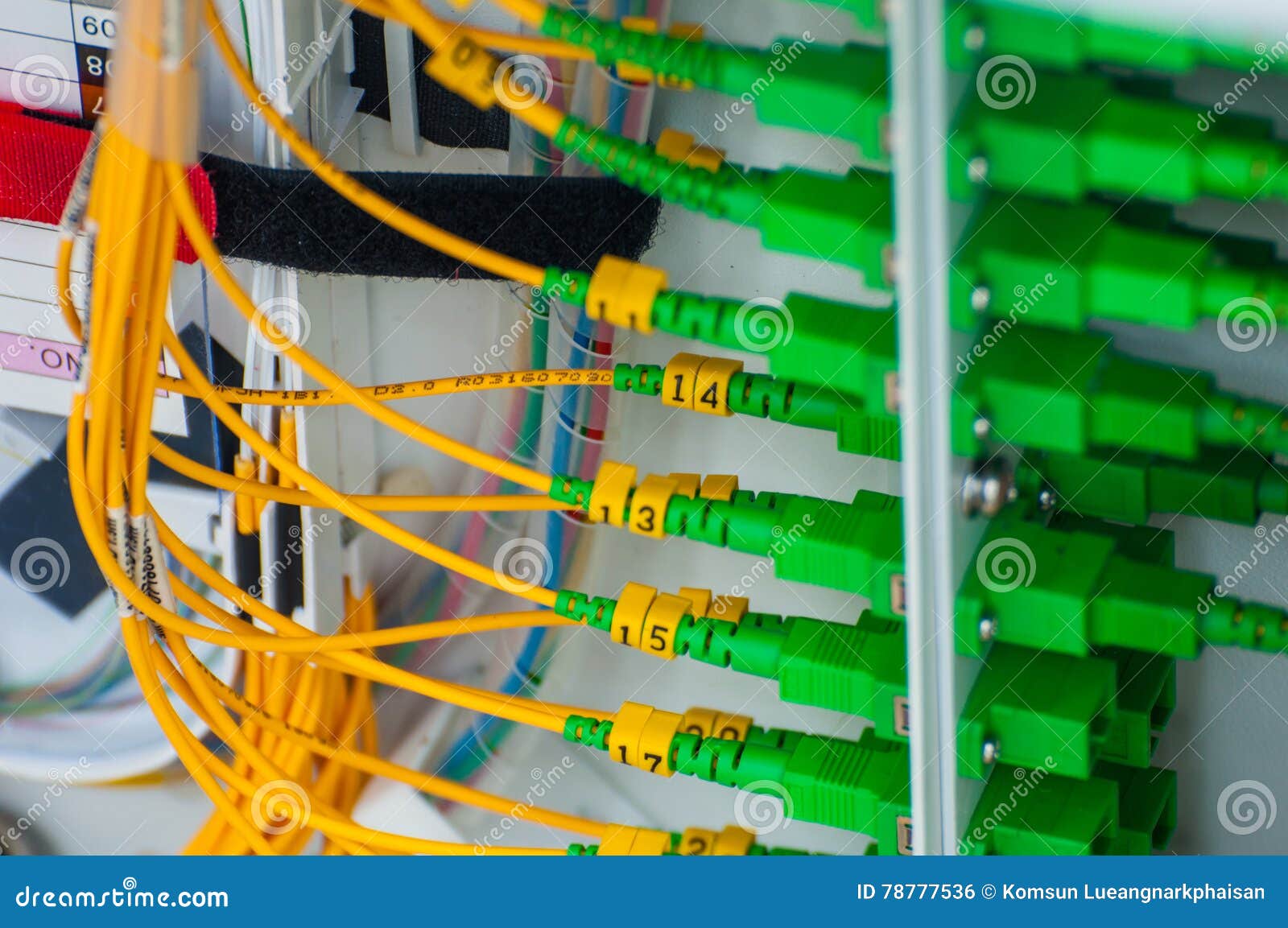 Fiber optic and Connector stock photo. Image of business - 78777536