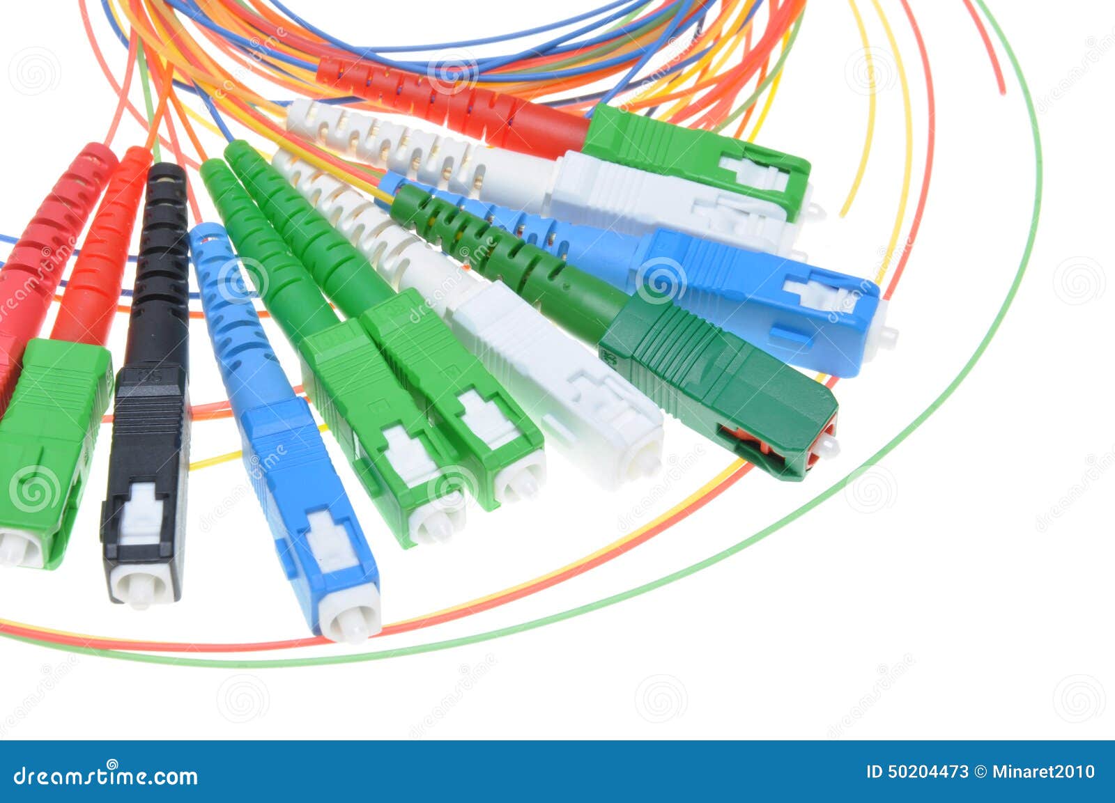 Fiber Optic Connectors and Cables Stock Image - Image of laser ...