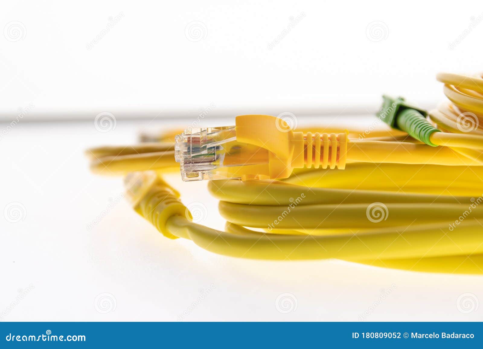 Fiber Optic and Multipair Conductors for Extension Stock Photo - Image ...