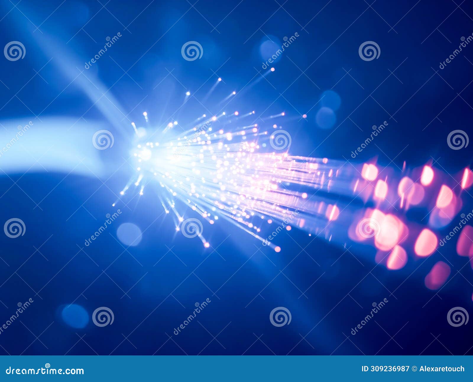 Fiber Optic Data Transmission Stock Image - Image of generated, glowing ...