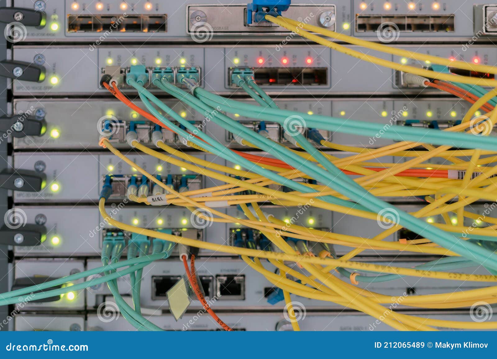 Fiber Optic Data Transmission Wires. Modern Cable Internet Connection ...