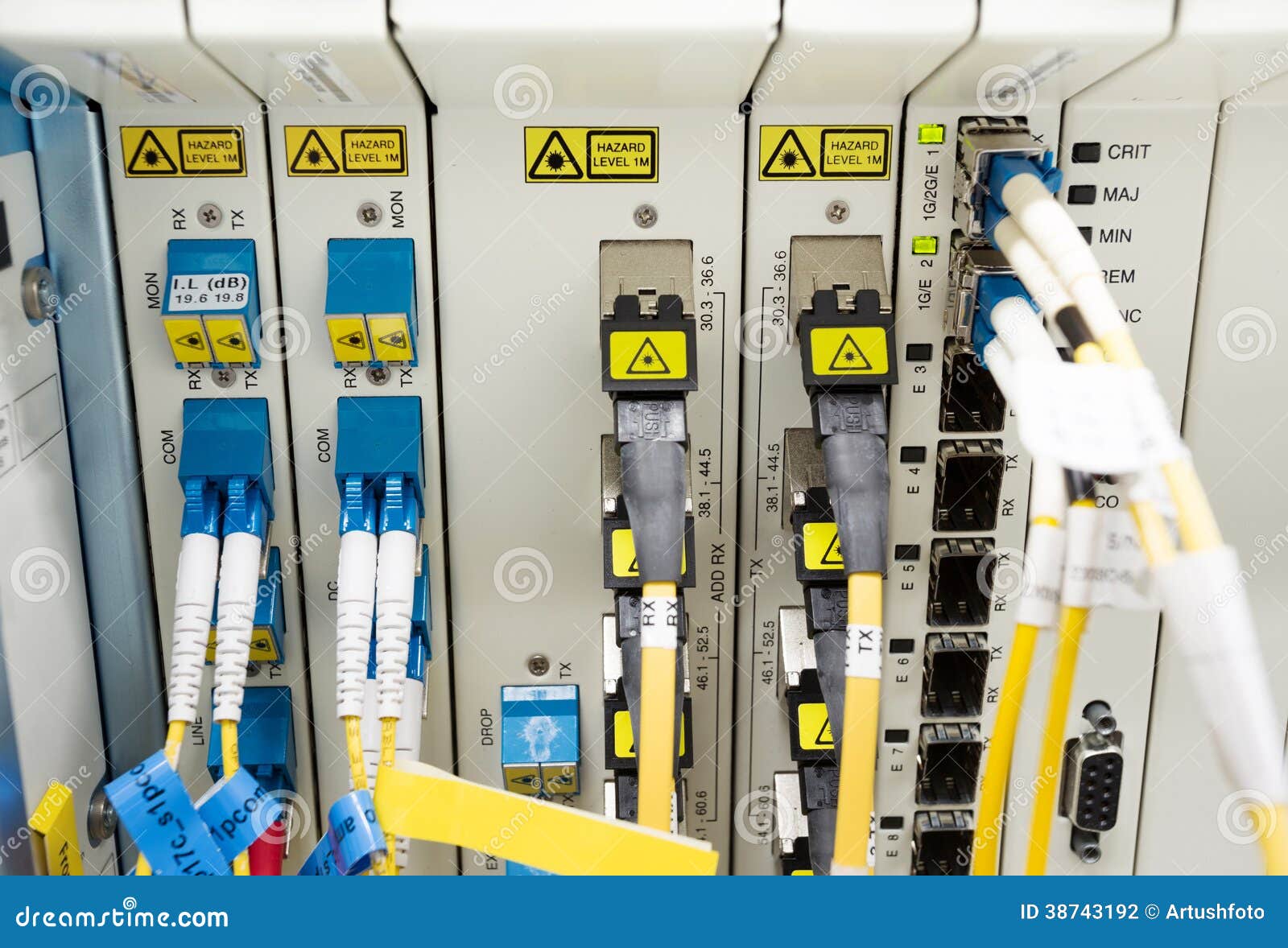 Fiber Optic Datacenter with Media Converters Stock Photo - Image of ...
