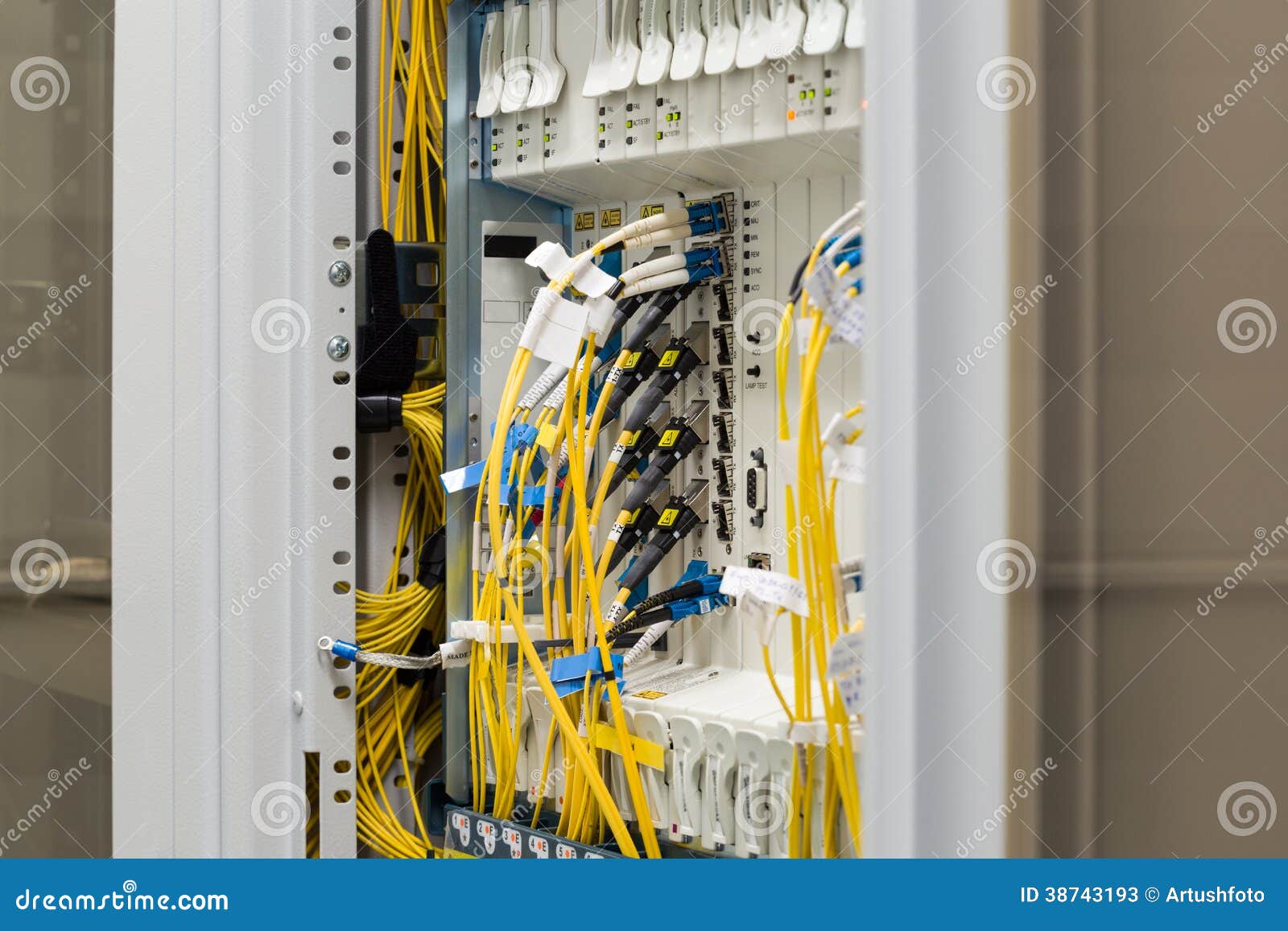 Fiber Optic Datacenter with Media Converters Stock Image - Image of ...