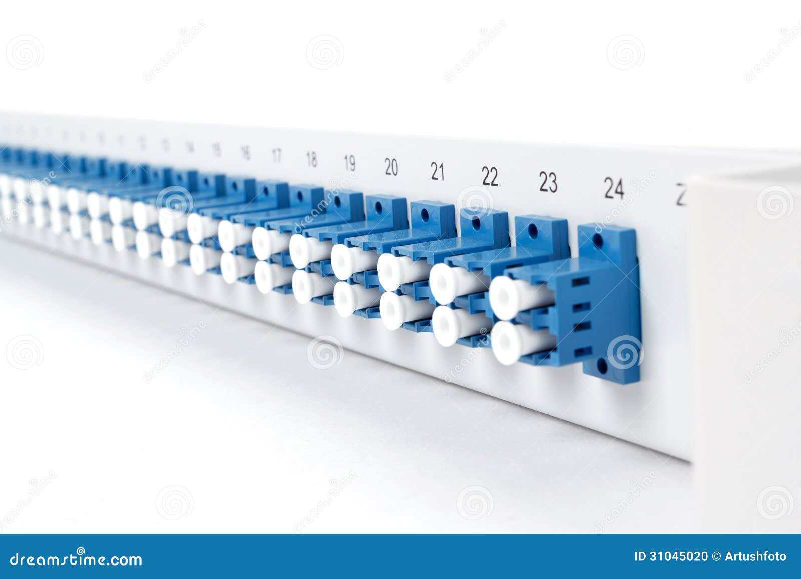 Fiber Optic Distribution Frame with SC Adapters Stock Photo - Image of ...