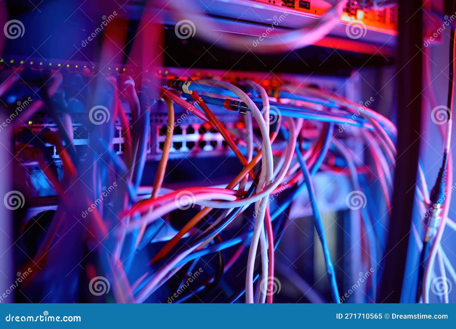 Fiber Optic Equipment in Data Center Server Room Stock Image - Image of ...