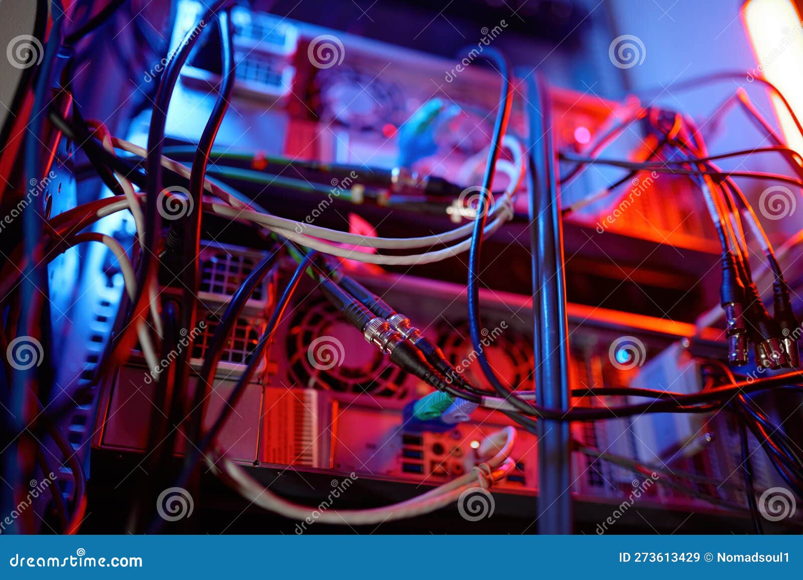 Fiber Optic Equipment in Data Center Server Room Stock Image - Image of ...