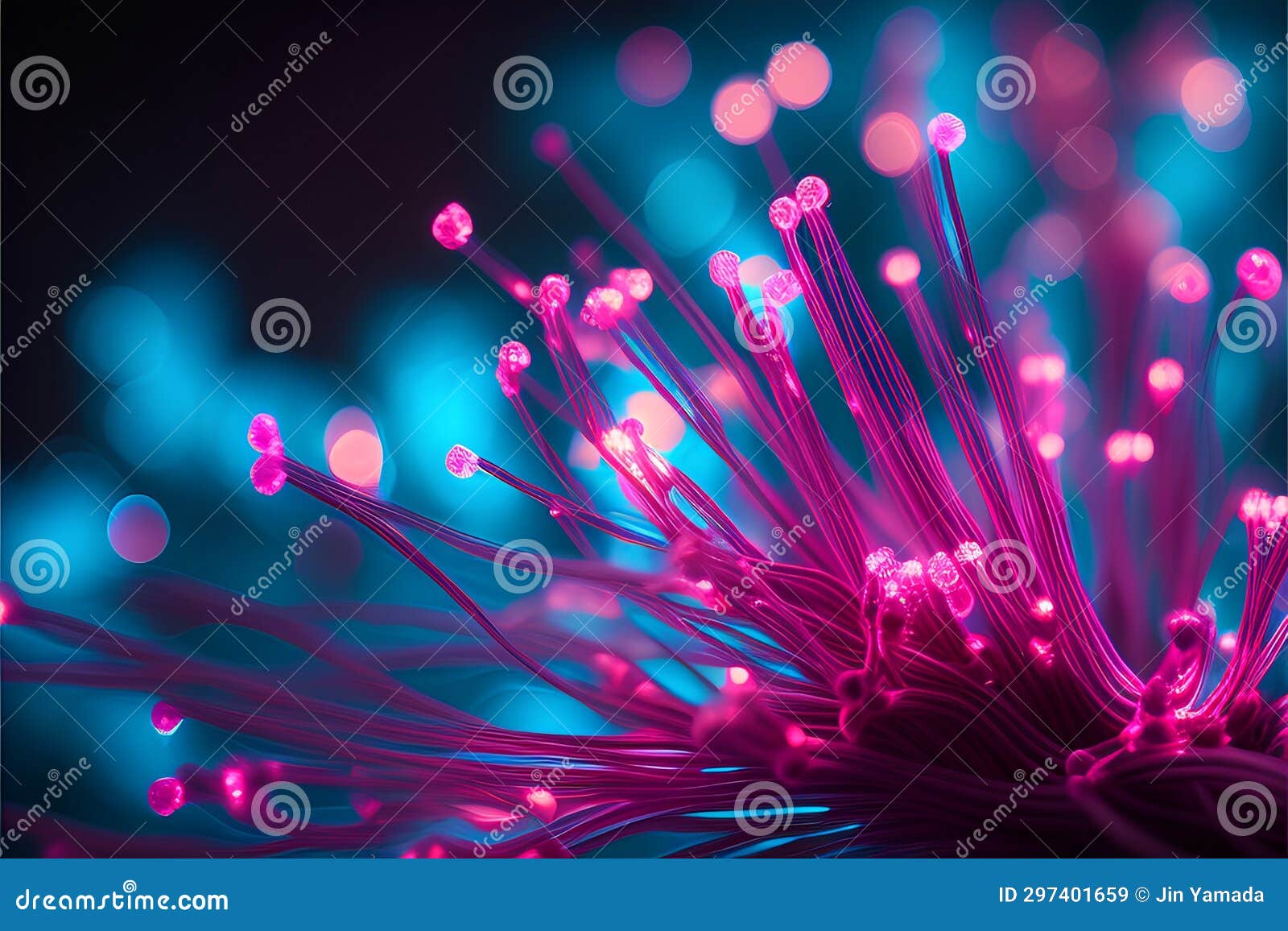 Fiber Optic Fiber Optic Field. 3d Rendering Stock Illustration ...