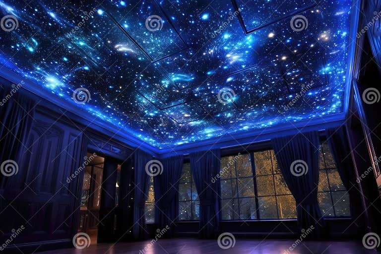 Fiber Optic Galaxy Ceiling with Constellations Stock Photo - Image of ...